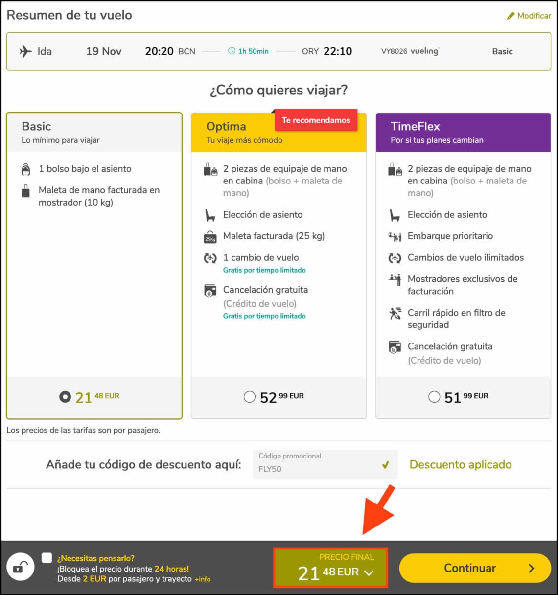 Solo por Hoy: Código de Descuento del 50% en Vueling - Ultima Llamada